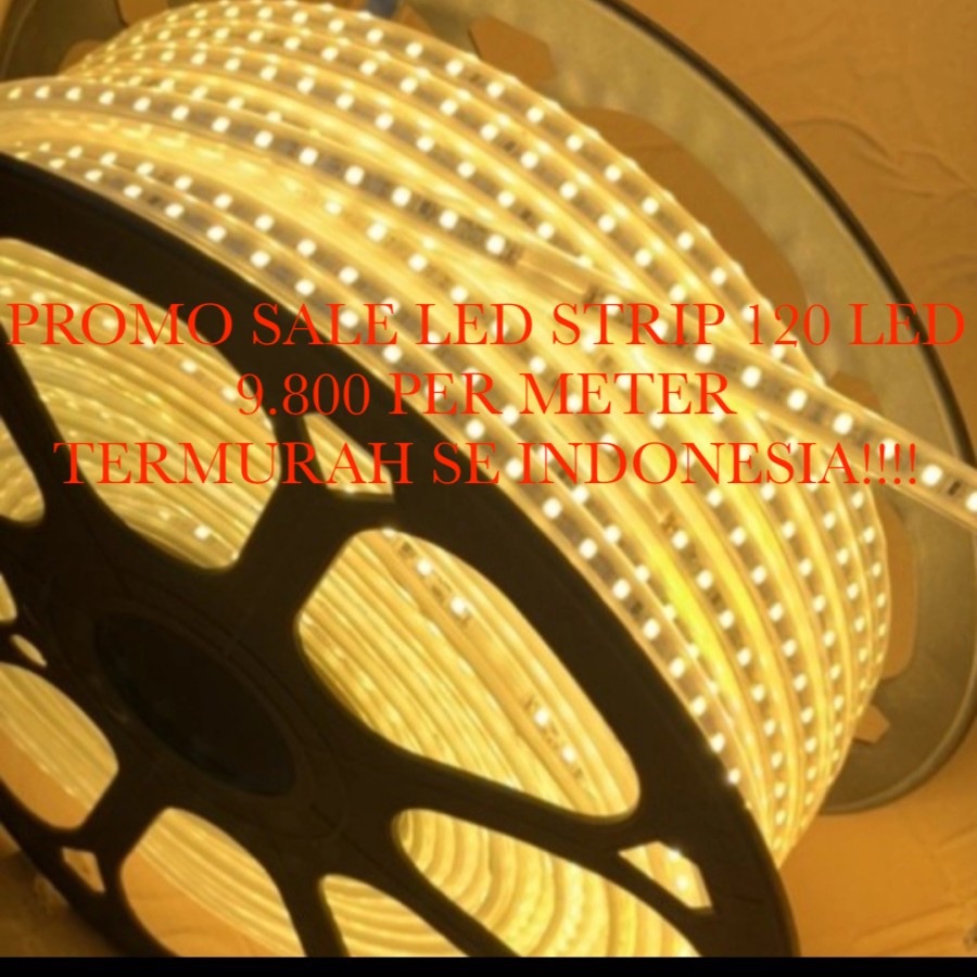 Jual LAMPU LED STRIP SELANG 2835 SMD 120 LED 100 METER WARM WHITE PUTIH ...