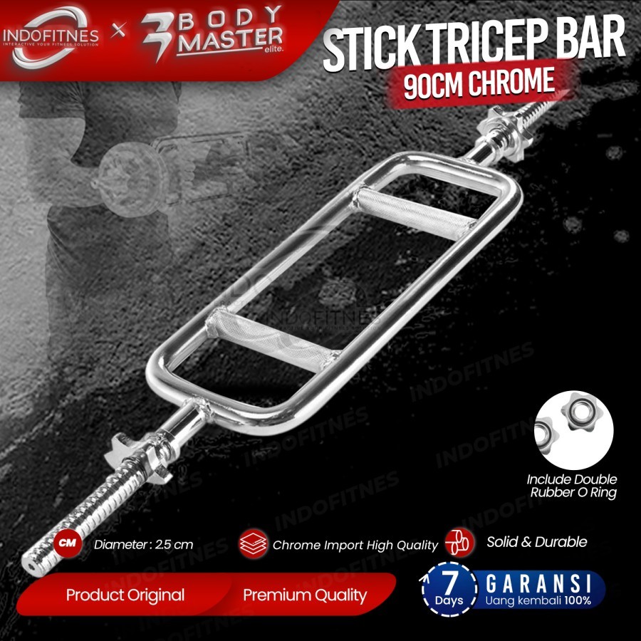 Jual BODYMASTER Stick Tricep Bar 90cm Chrome - Stik Dumbell Barbel ...