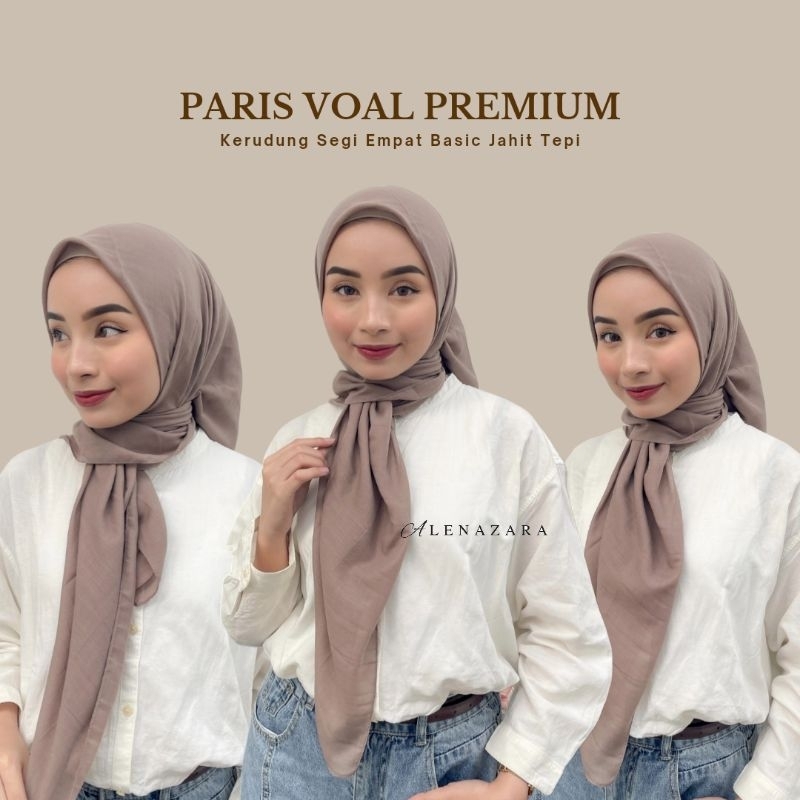 Jual Paris Voal Premium Kerudung Segi Empat Basic Jahit Tepi | Shopee ...