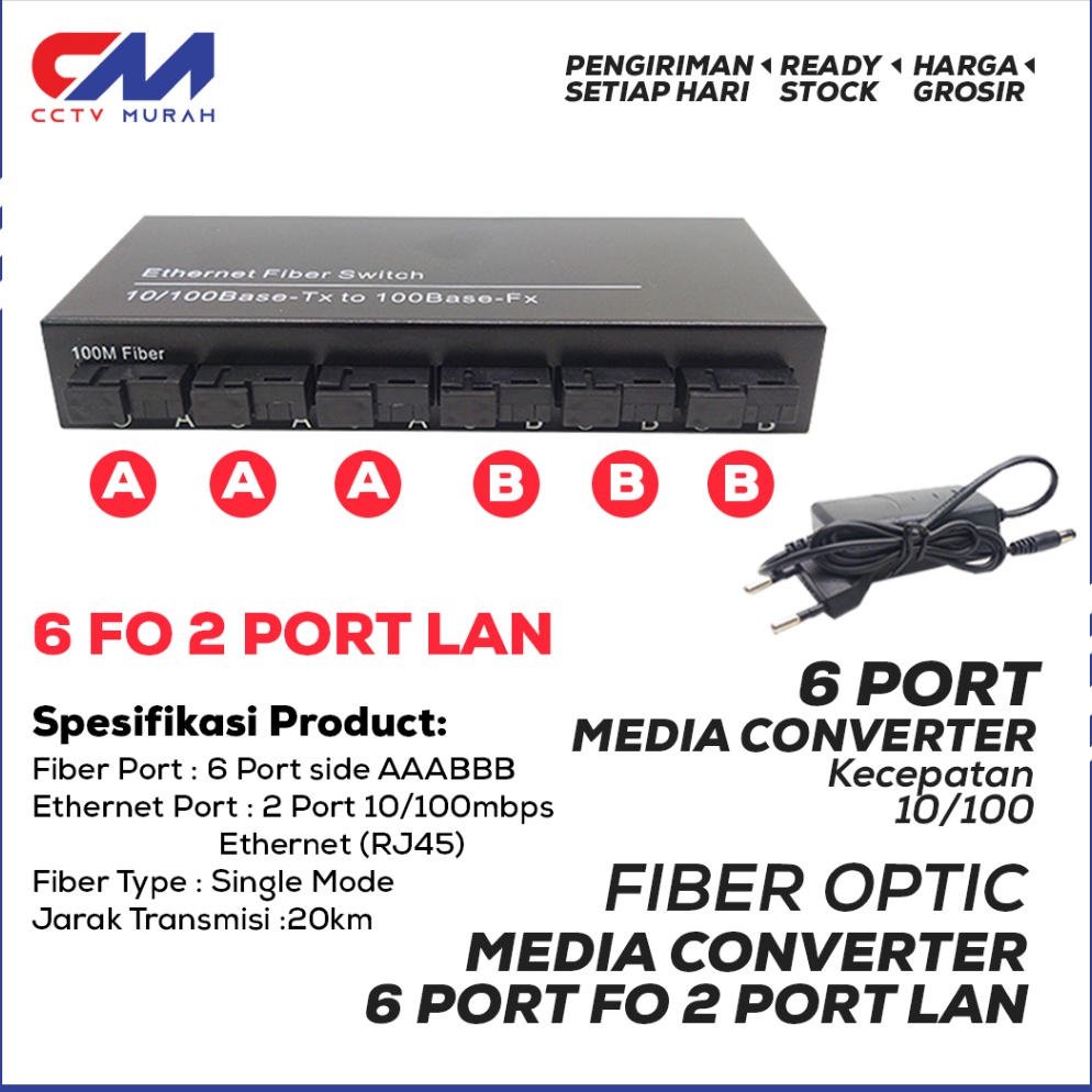 Jual KODE W33R Media Converter 6 Port 2 LAN RJ45 3 Port 2 LAN RJ45 2 ...