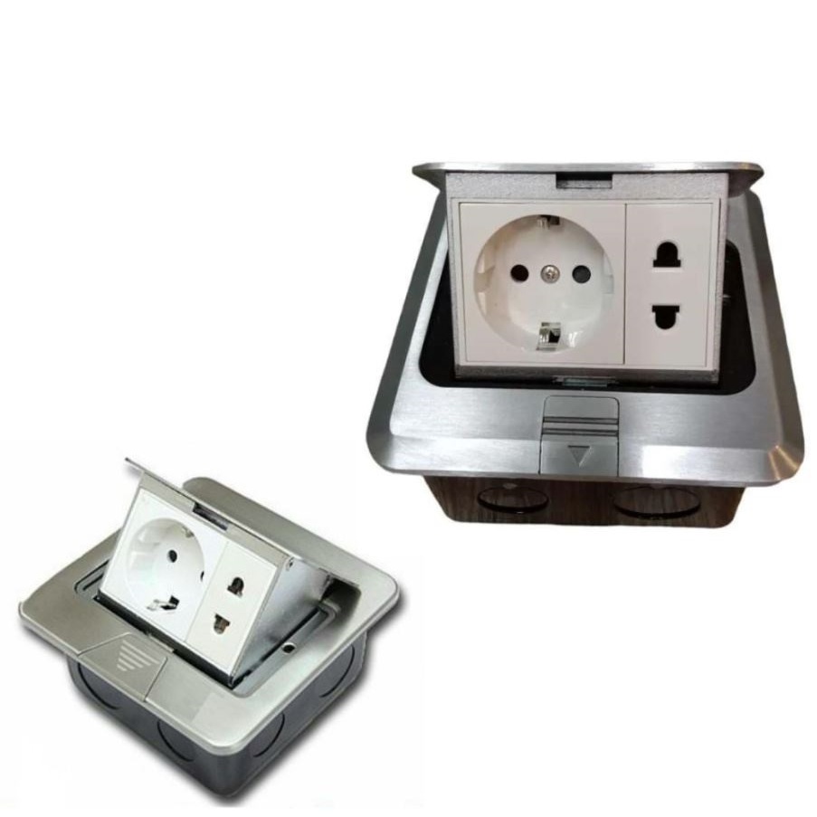 Jual STOP KONTAK LANTAI WINGLOCK FLOOR SOCKET POPUP 2P+N+2P WING LOCK ...