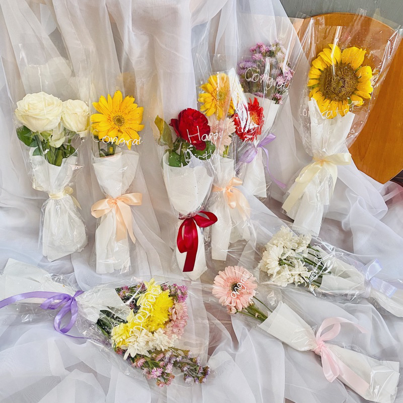 Jual (wrap bening) bunga segar KHUSUS JABODETABEK Buket gerbera | Buket ...