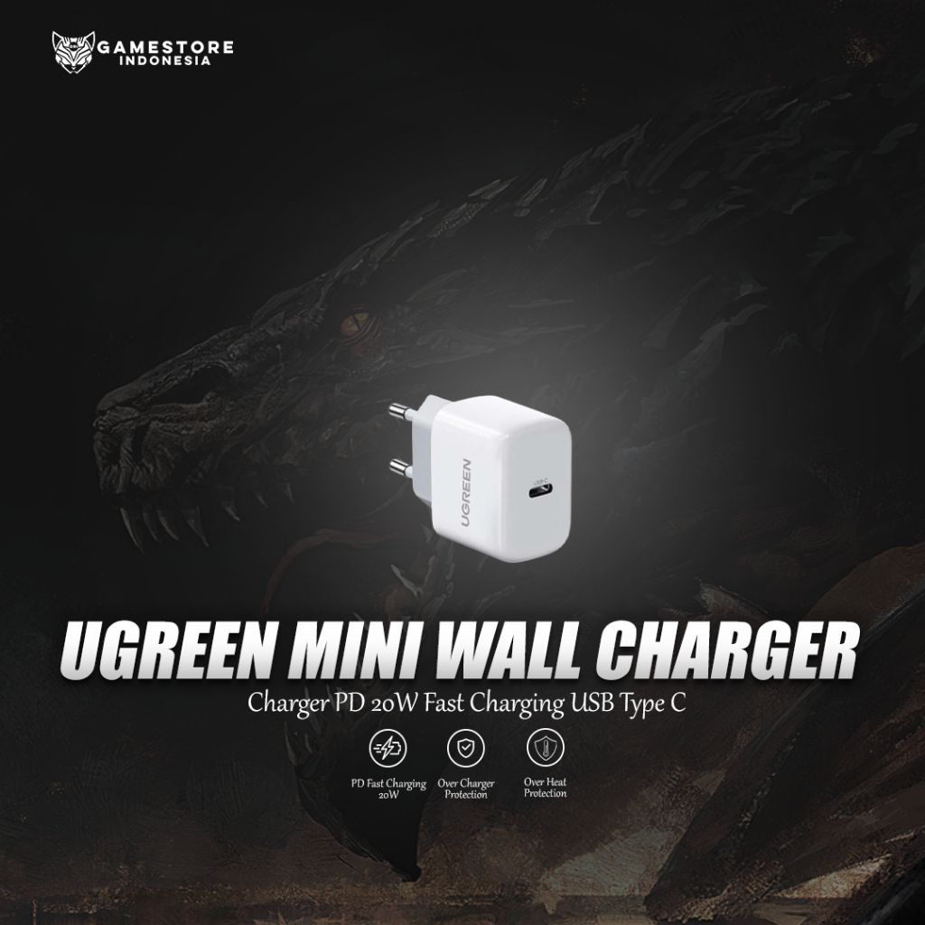 Jual UGREEN Mini Wall Charger PD Type-C Fast Charging 20W PD 4.0 QC | Shopee Indonesia