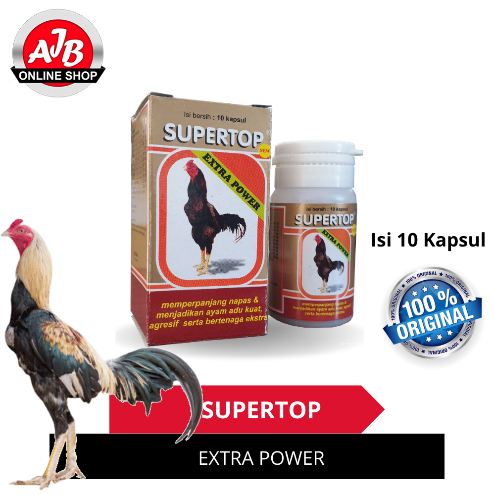Jual SUPERTOP Extra Power Isi 10 Kapsul Obat Ayam Super Top Vitamin ...