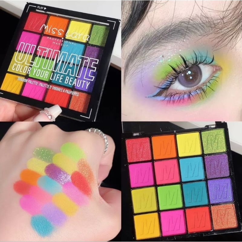 Jual [MIMIAAWSHOPPE] Eyeshadow Miss Lara packing aman Ultimate 18 Warna ...