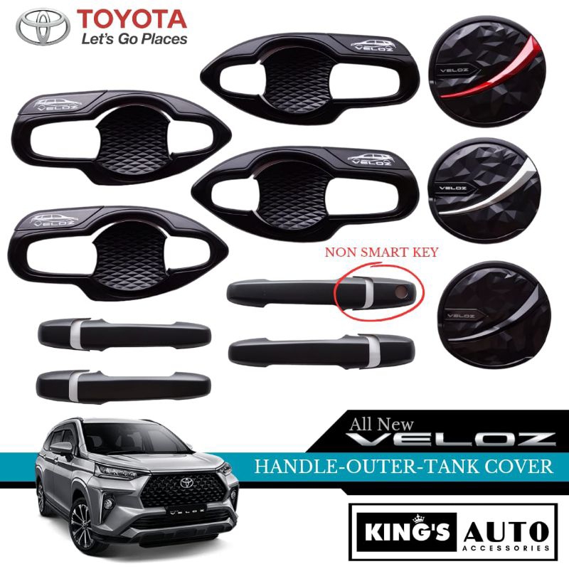 Jual King's - Paket Handle Outer Tank Cover Pintu Avanza Veloz 2022 2024 Hitam Varian Non Smart ...