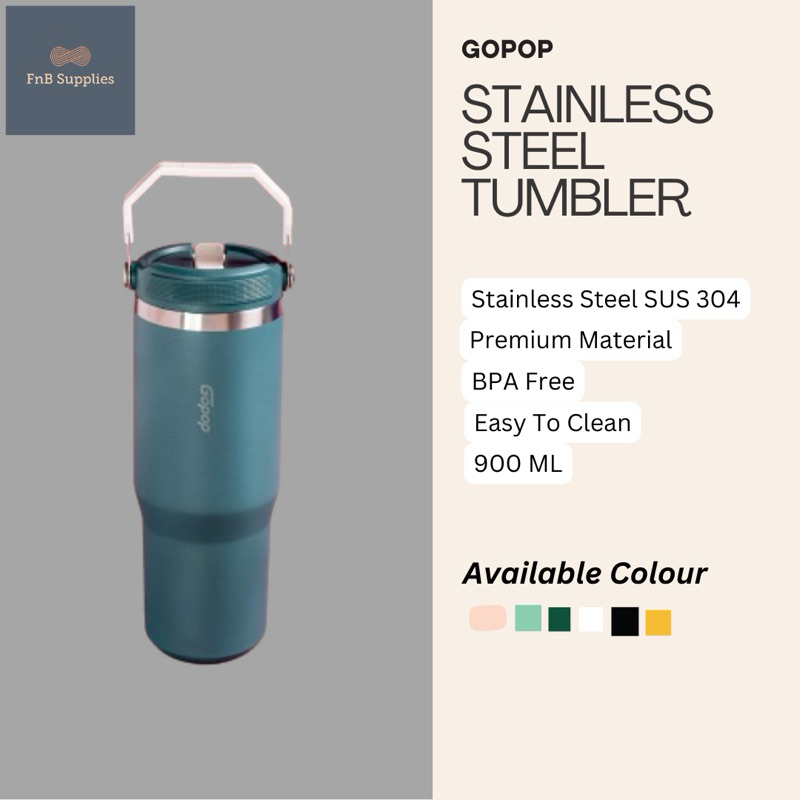Jual Termos Tumbler Air Minum Stainless Steel GOPOP / Botol Minuman 900 Ml | Shopee Indonesia