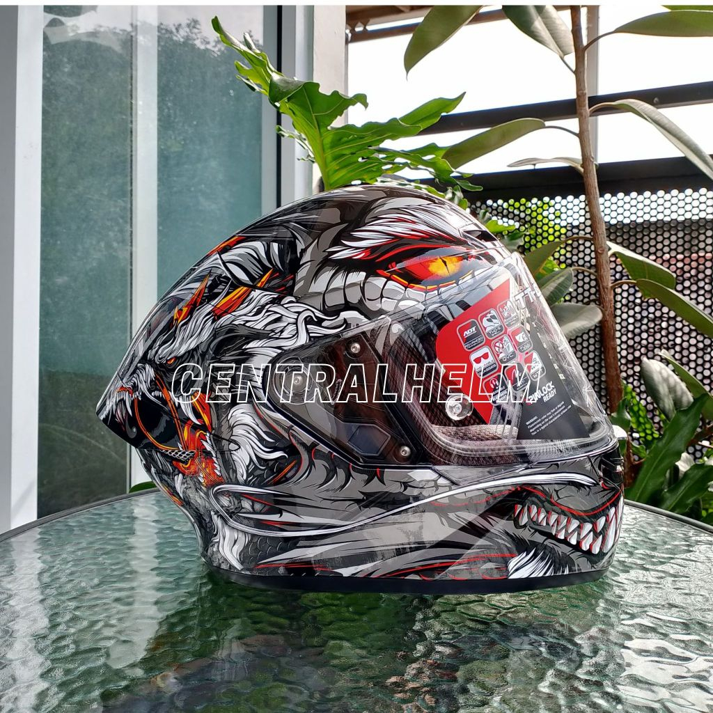 Jual HELM KYT TT Course DRAGON repaint HELM FULL FACE KYT | Shopee ...