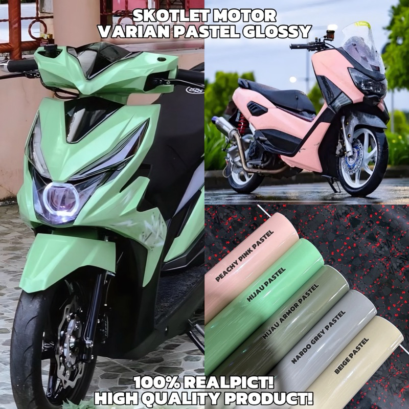 Jual Sticker Motor Pastel Glossy All Varian Warna Skotlet Hijau Matcha ...