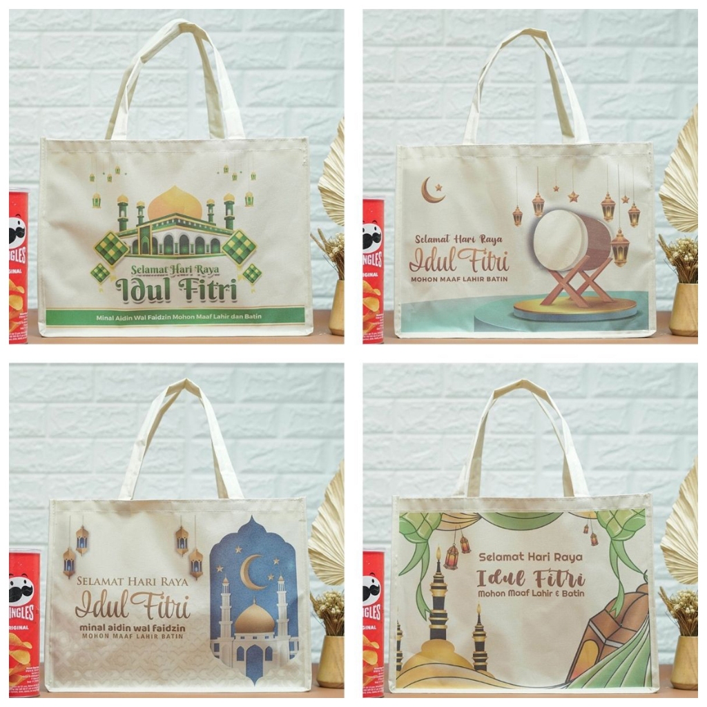 Jual Tas Bingkisan Lebaran Ukuran Jumbo, Tas Parcel Hari Raya Idul Fitri Bahan Kanvas Waterproof ...