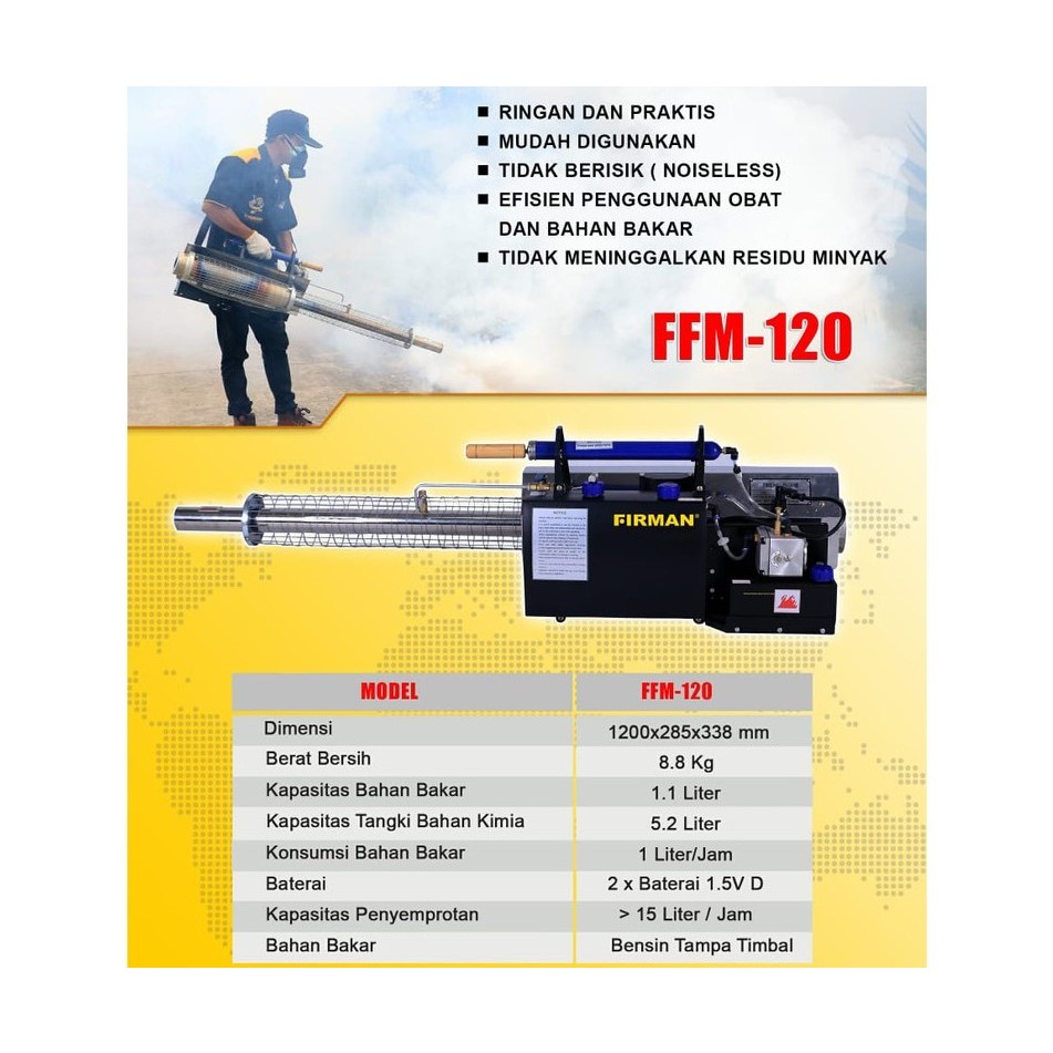 Jual Mesin Fogging FIRMAN FFM 120 - FFM 180P Alat Semprot Nyamuk Fogger ...