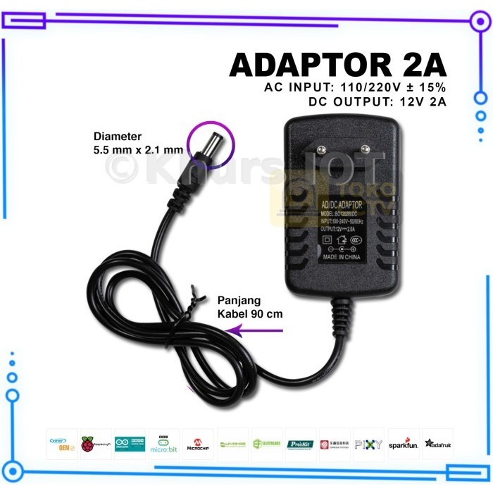 Jual Adaptor Power Suply AC 220V ke DC 12V 2A for ARDUINO CCTV | Shopee ...