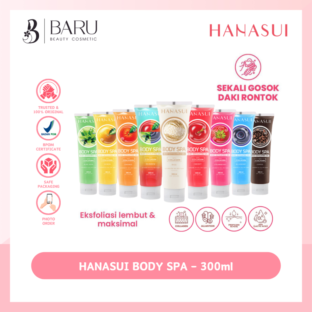 Jual HANASUI Body Spa Exfoliating Gel 300ml | Gel untuk Tubuh | Gel Pembersih Tubuh | Peeling ...