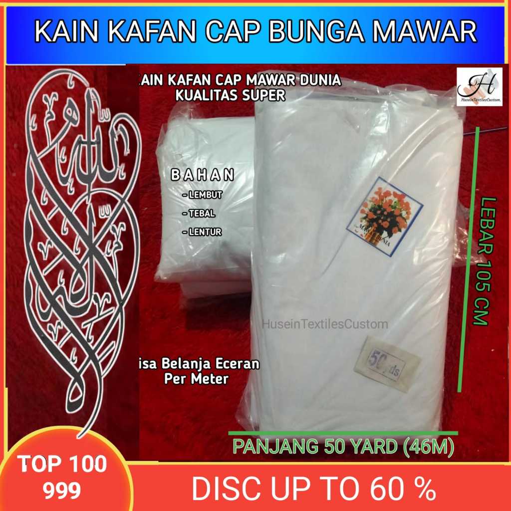 Jual KAIN KAFAN CAP MAWAR DUNIA ECER PER METER KUALITAS TERBAIK KAIN ...