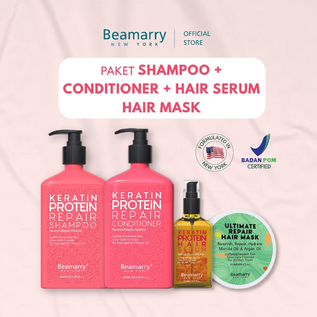 Jual Beamarry Hair Care | Paket Shampoo 380ml & Conditioner 380ml ...