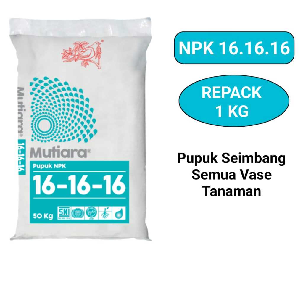 Jual Pupuk NPK Mutiara 16 16 16 meroke repack 1 kg termurah | Shopee ...