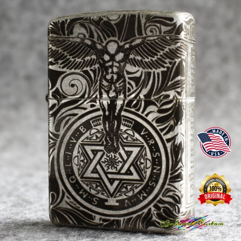 Jual ZIPPO ORIGINAL USA ANTIQUE SILVER CUSTOM GRAFIR GUARDIAN ANGEL 5 ...