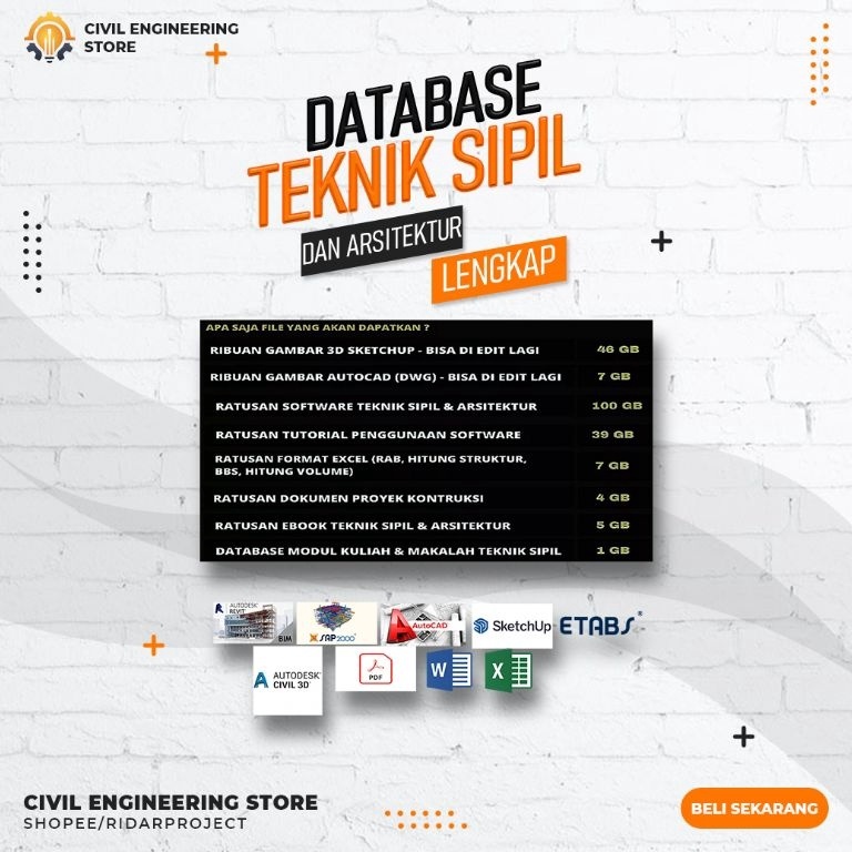 Jual KODE F6K DATABASE TEKNIK SIPIL DAN ARSITEK LENGKAP | Shopee Indonesia