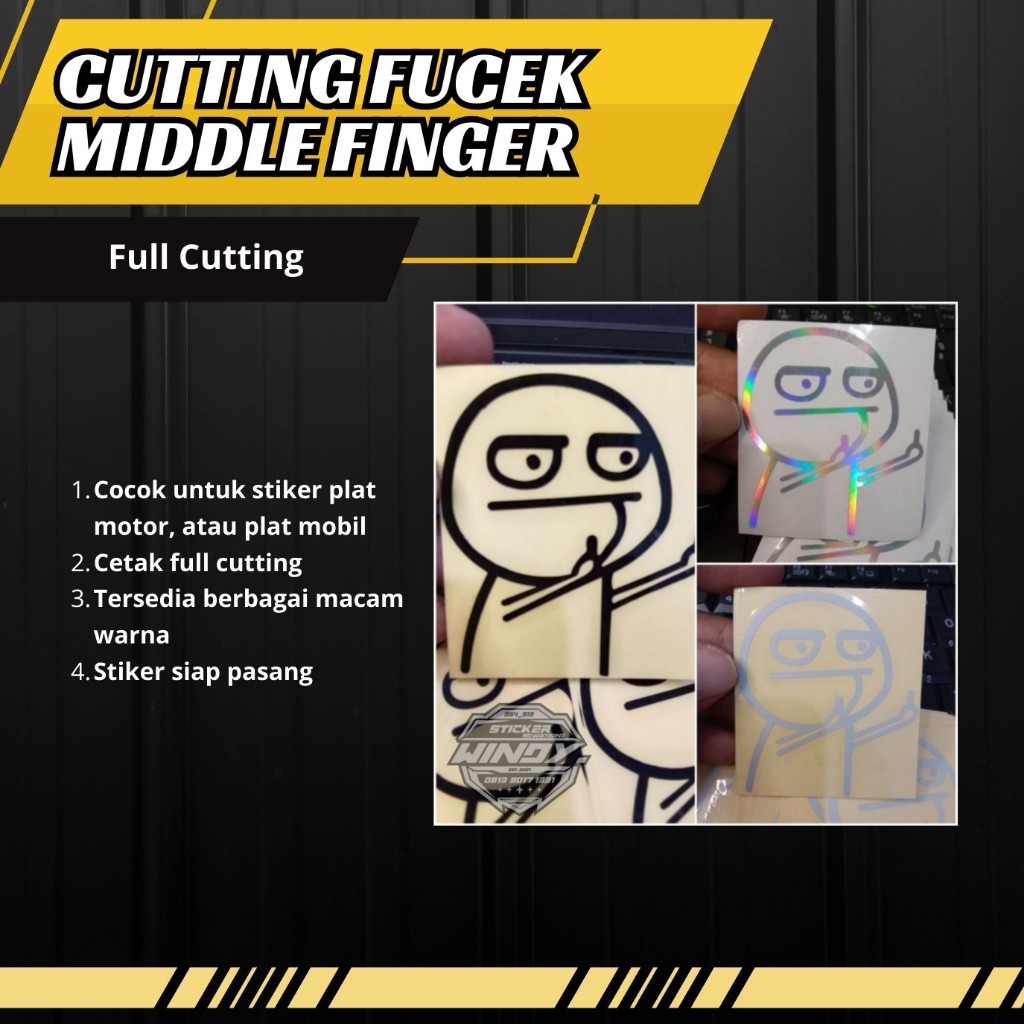 Jual Sticker Stiker Cutting Fucek Middle Finger Meme Shopee Indonesia
