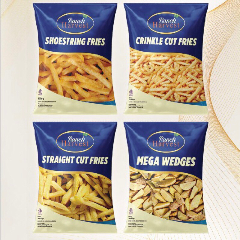 Jual Ranch Harvest Kentang Shoestring Crinkle Straight Wedges 1kg ...