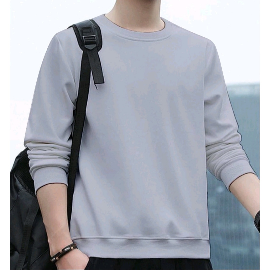 Jual Bisa COD Sweater Keren Kaos Pria Polos Panjang Sweatshirt unisex ...