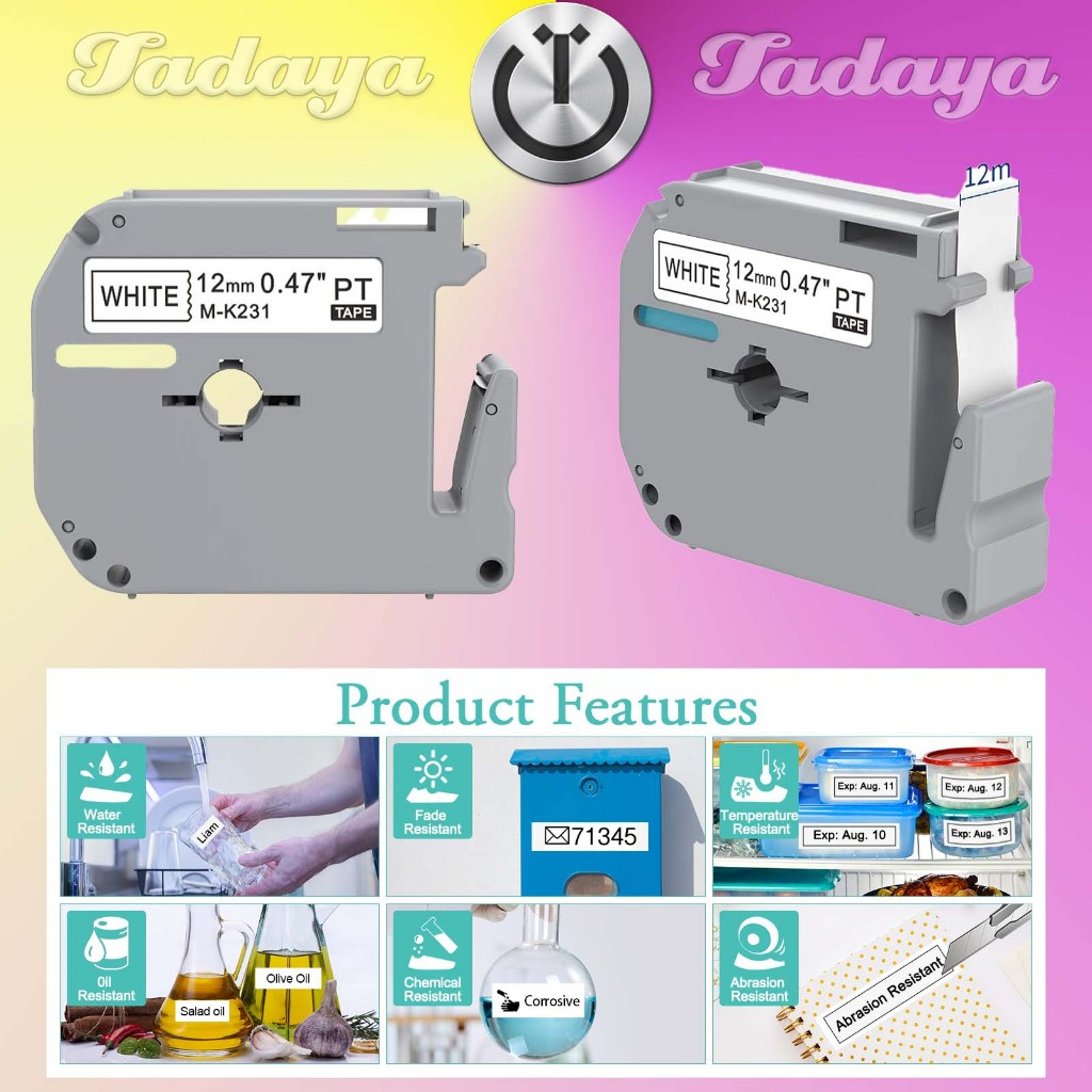 Jual Label Tape Pita Tinta Compatible Brother P-Touch Printer MK-221 MK ...