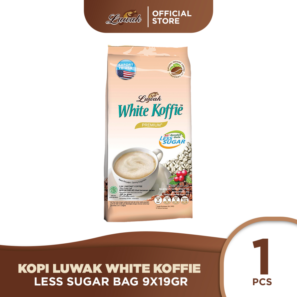 Jual Kopi Luwak White Koffie Less Sugar Bag 9x19gr | Shopee Indonesia