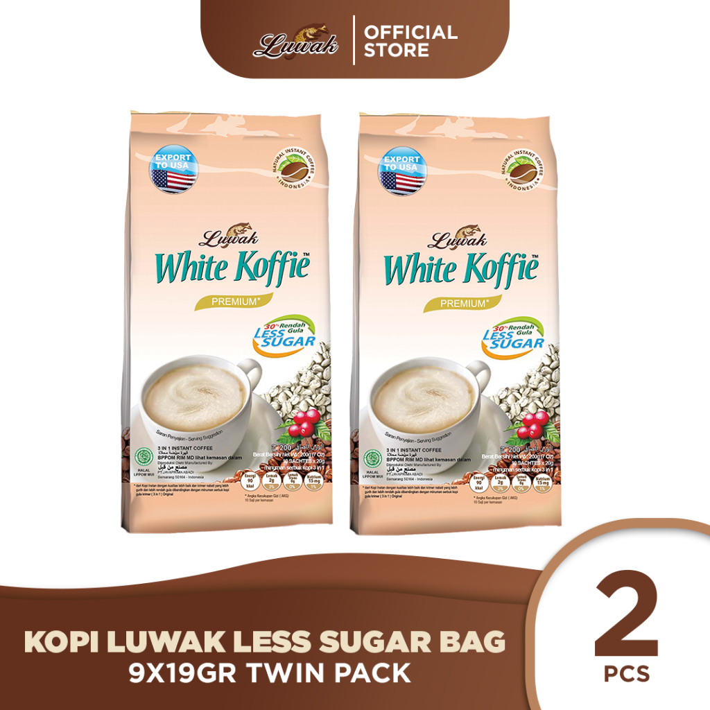 Jual Kopi Luwak White Koffie Less Sugar Bag 9x19gr Twin Pack | Shopee ...