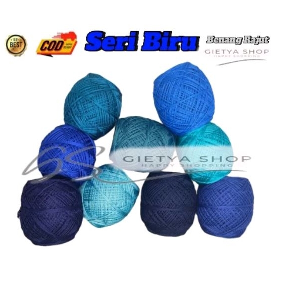 Jual Benang Rajut Polyester Kilap & Dop Seri Warna Biru | Benang Rajut ...