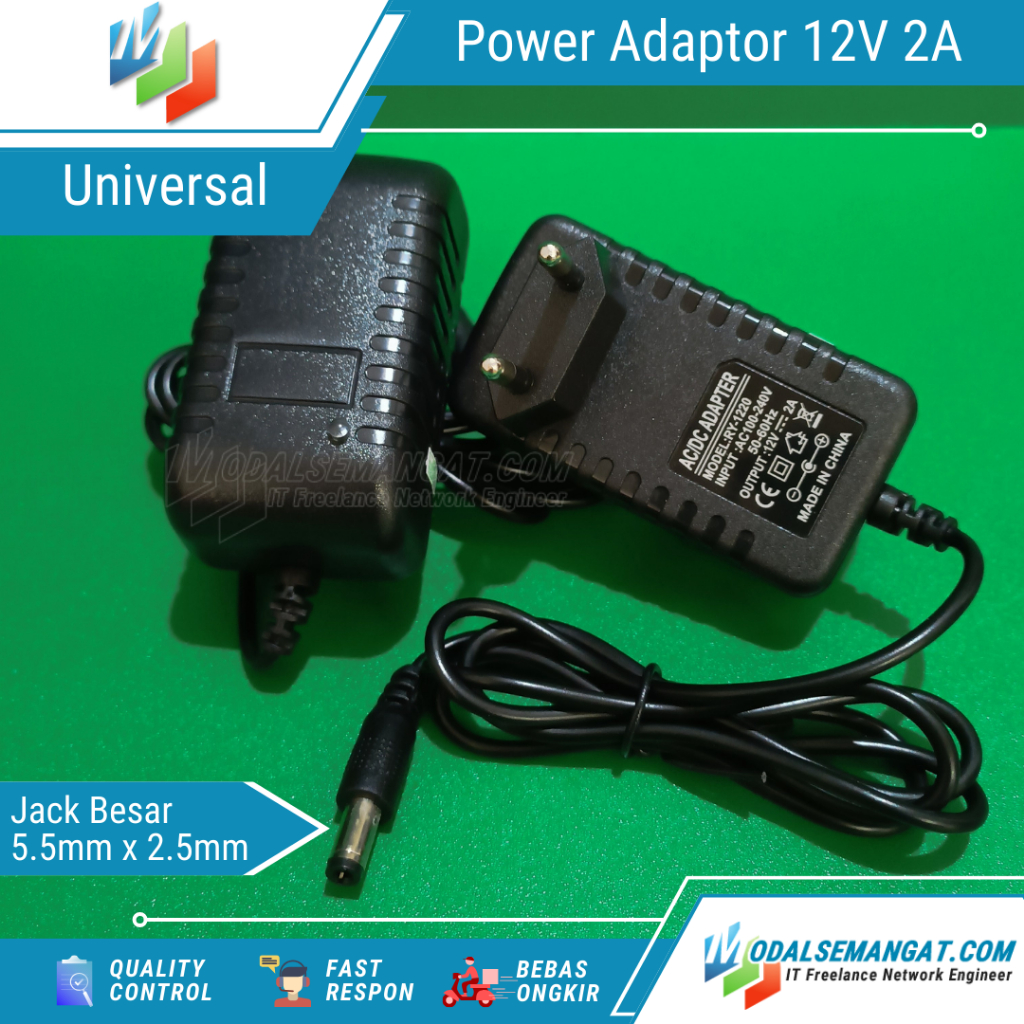 Jual Adaptor 12V 2A | MikroTik Modem Router WiFi CCTV STB Led Strip ...