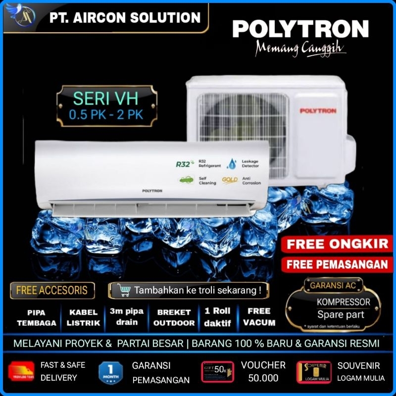 Jual AC POLYTRON DELUXE 2 0.5 PK - 2 PK seri VH + Instalasi Pemasangan ...