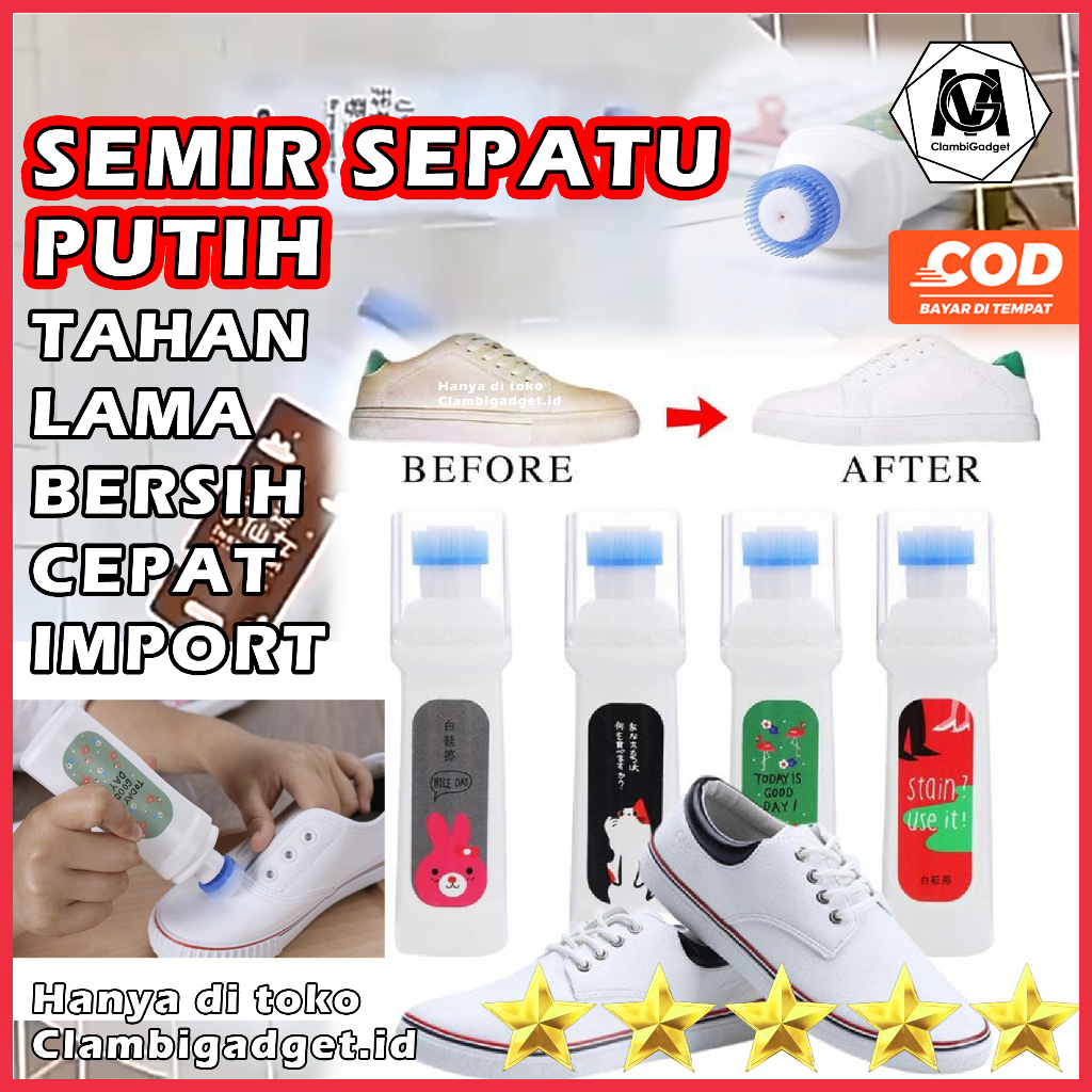 Jual Semir Sepatu Putih Tahan Lama Import 100ml Cairan Pembersih Sepatu ...