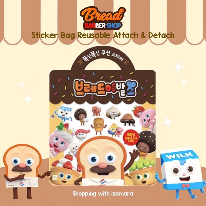 Jual Bread Barbershop Sticker Bag Reusable Attach & Detach | Shopee ...