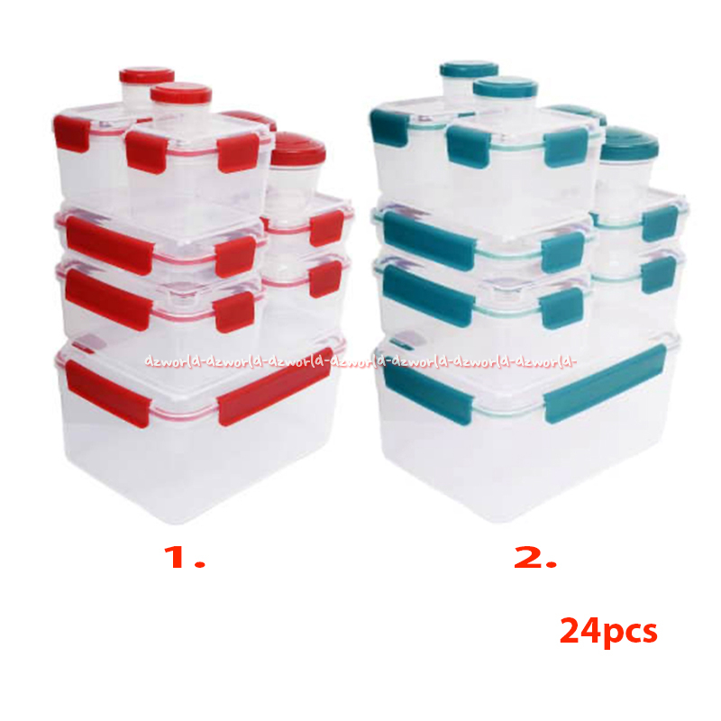 Jual Kris Set 24pcs Food Container Set Wadah Tempat Makanan Dengan Klip ...