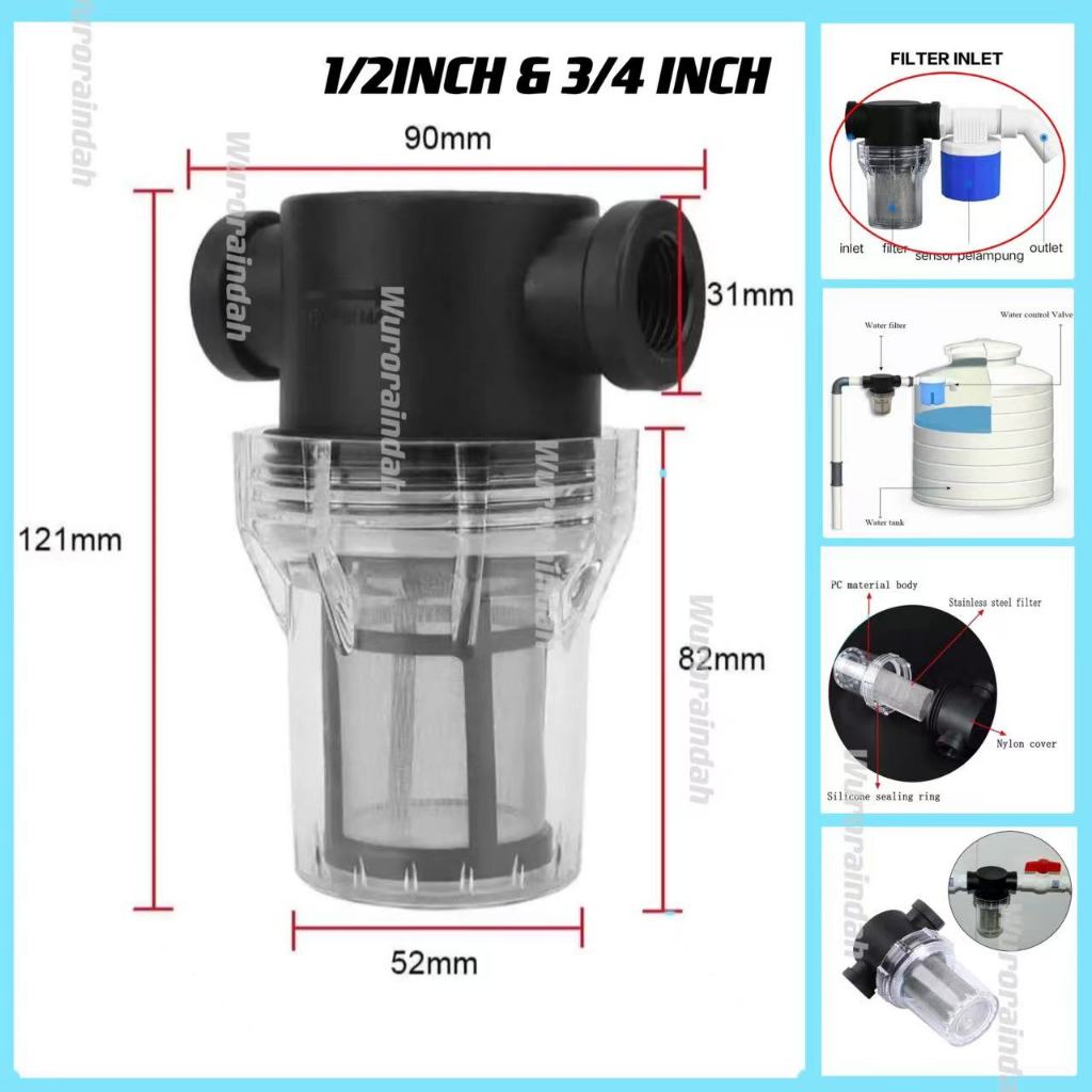 Jual Filter Pipa Air Plastik Transparan Ukuran 1 / 2 & 3 / 4" 1Untuk ...
