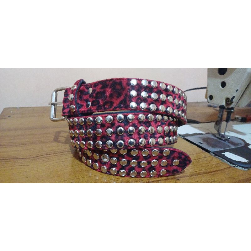 Jual Eightball psycho 3row leopard red belt / eightball_belt / sabuk ...