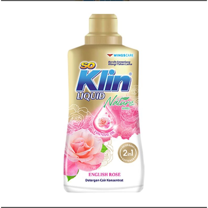 Jual so klin liquid nature deterjen cair English rose botol 720ml ...