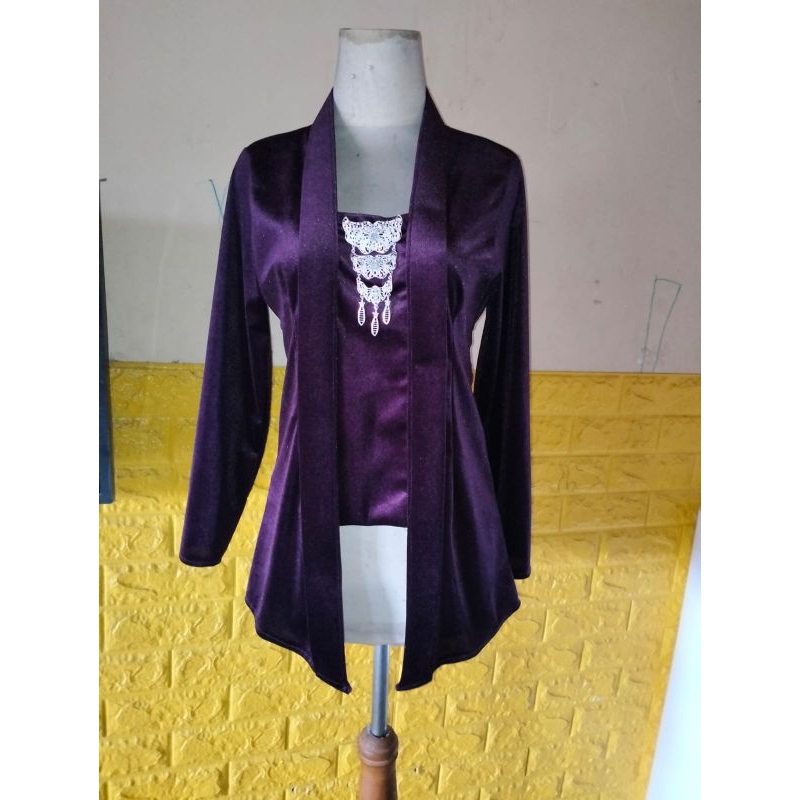Jual kebaya bludru kutu baru polos jumbo | Shopee Indonesia