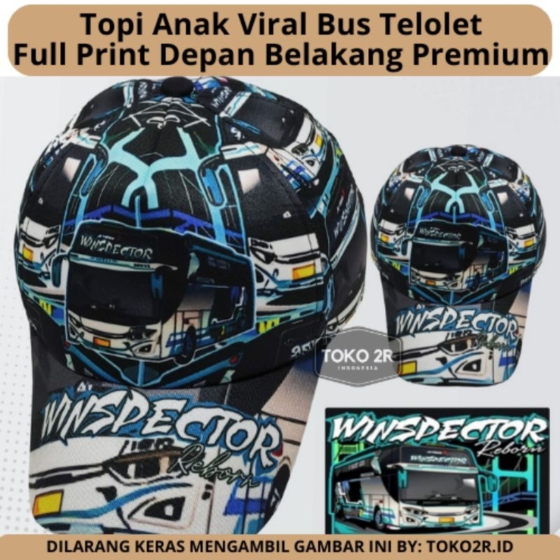 Jual TOPI ANAK BUS TELOLET VIRAL SUBLIM FULL PRINT PREMIUM TERBAIK ...