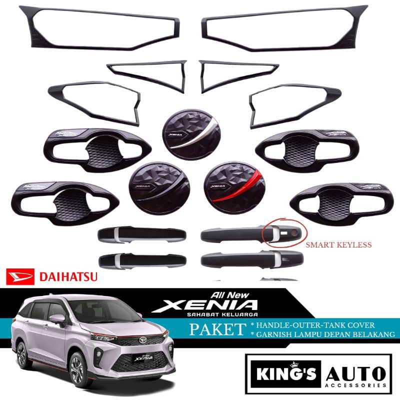 Jual Paket Garnish Lampu Handle Outer Tank Cover Xenia 2022 2024 Smart Keyless Garnish Blacktivo ...