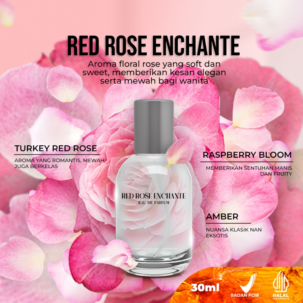 Jual Parfum RED ROSE ENCHANTE Premium Parfum Wanita Aroma Lembut Elegan ...