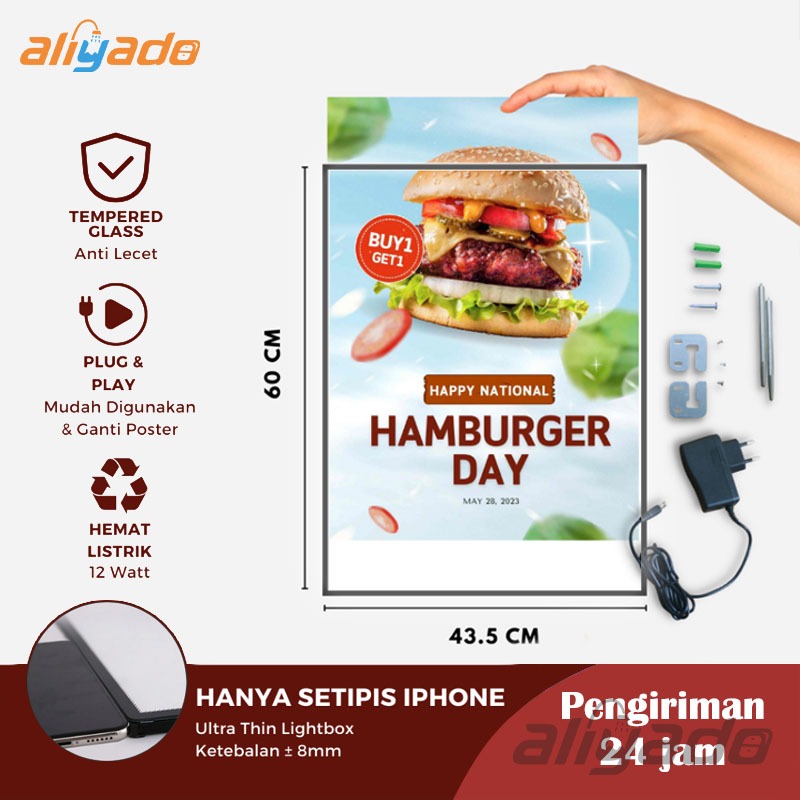 Jual LED Cafe Menu Board/LED Signboard/ Slim Light Box/LED Light Box/LED Display Sign Board/LED ...