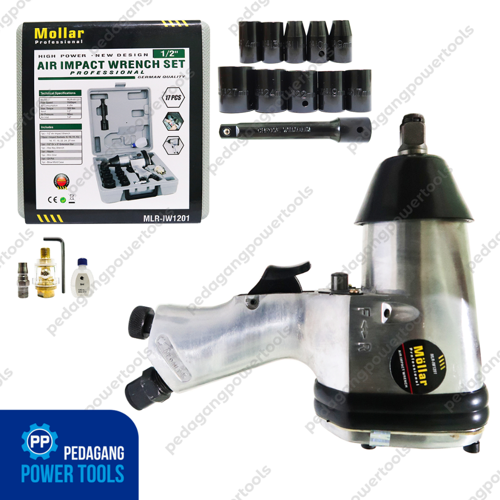 Jual MOLLAR AIR IMPACT WRENCH SET ALAT MESIN BUKA BAUT SOK KOMPRESOR ANGIN | Shopee Indonesia