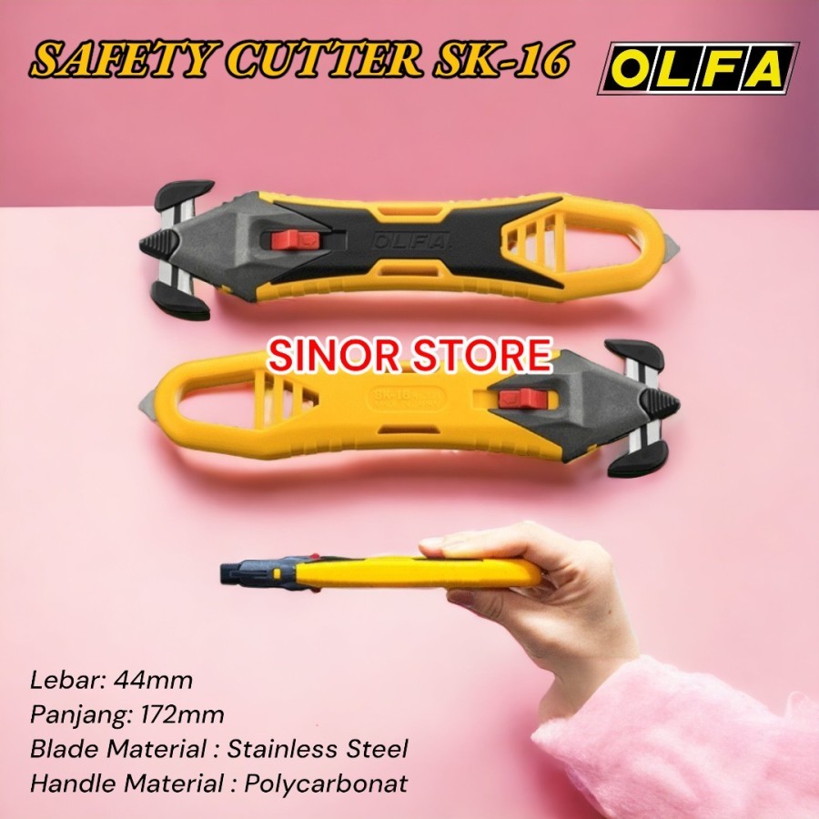 Jual OLFA Safety Cutter SK-16 Pisau Potong Kardus Tebal Karpet Rubber ORI | Shopee Indonesia