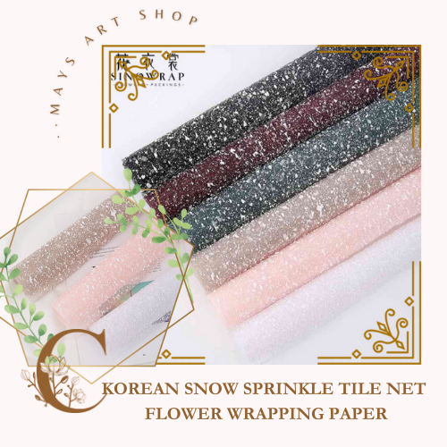 Jual Flower Wrapping Jaring Mesh Snow Tile Sparkling Net 50 cm - Korean ...
