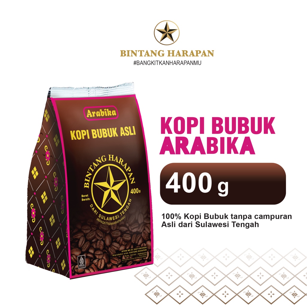 Jual Kopi Arabica Bubuk Bintang Harapan 400gr | Shopee Indonesia