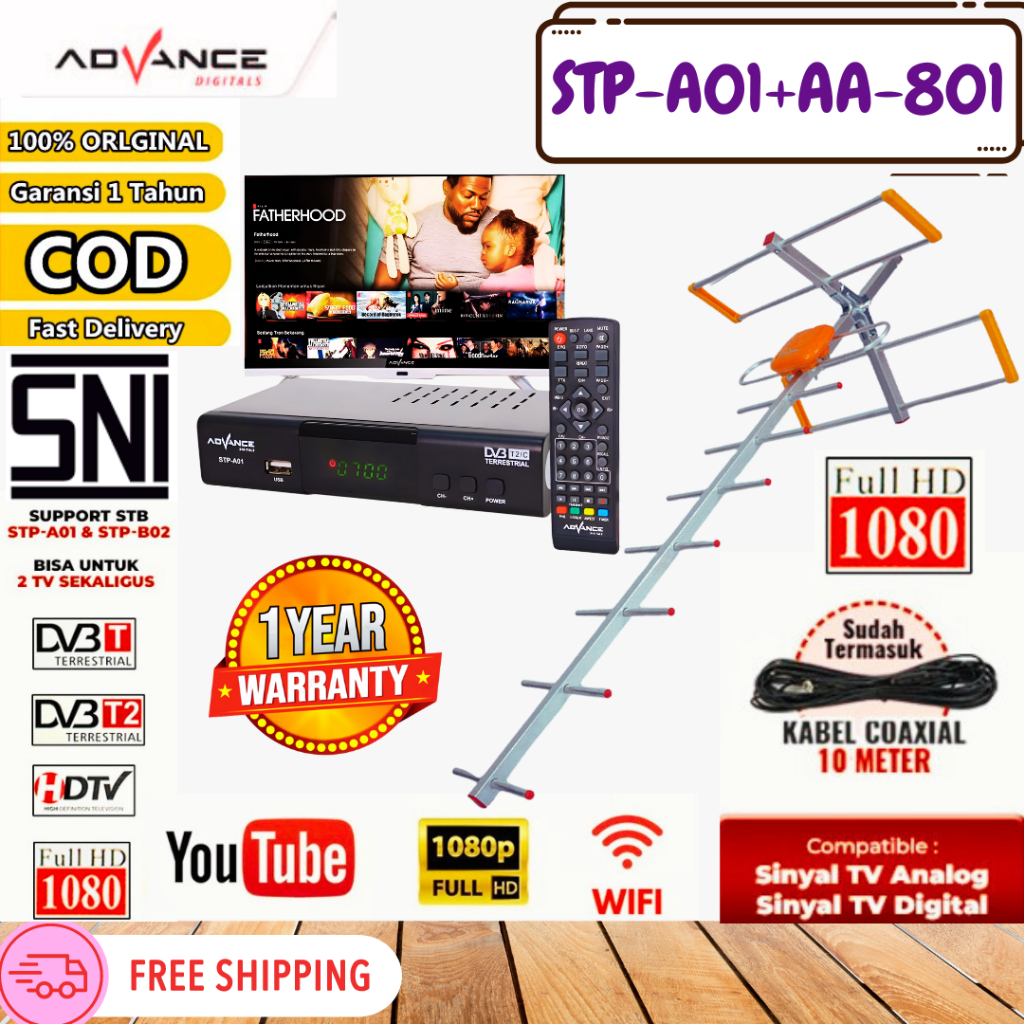 Jual 【Ready+Bisa dikirim hari ini】Advance Set Top Box TV Digital Receiver STP-A02/STP-A01 ...