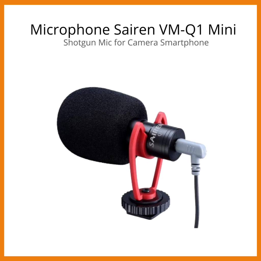 Jual Microphone Sairen VM-Q1 Mini Shotgun Mic for Camera Smartphone | Shopee Indonesia