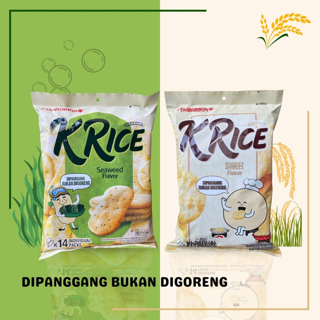 Jual Delfi Orion K'Rice Crackers Biskuit Beras 1 Pak | Shopee Indonesia