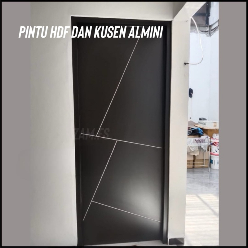 Jual PINTU MINIMALIS MODEREN HDF SET KUSEN ALMINI / 1 PAKET PINTU DAN ...